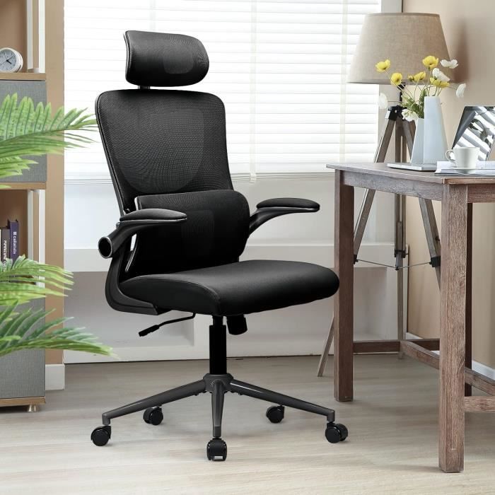 Chaise De Bureau Ergonomique Avec Support Lombaire Et Appui-Tête ...