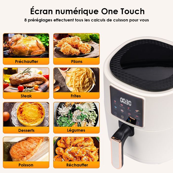 Friteuse sans huile ACELIFE Air fryer 6L - Ecran tactile Friteuse à air ...