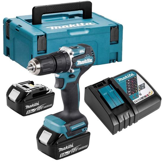 Perceuse à percussion 18V LXT (2x5,0 Ah) en MAKPAC - MAKITA DHP487RTJ - Cdiscount Bricolage
