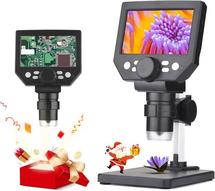 Microscope Numérique,Microscope Usb Portable 4,3 Pouces 1X-1000X ...