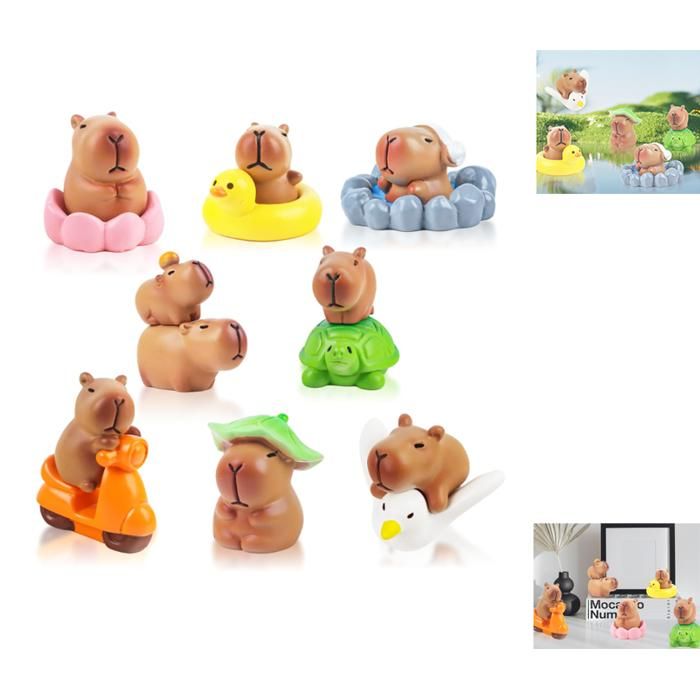 Mini Capybara Figurines Set, Mini Figurines Capybara En Résine ...