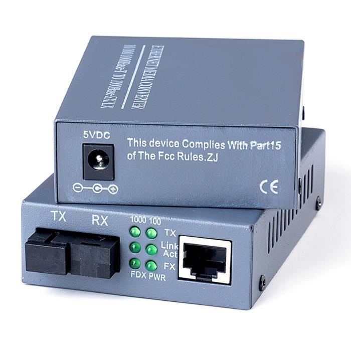 Convertisseur de fibre optique monomode Gigabit, ensemble récepteur, Port SC, puce de haute ...