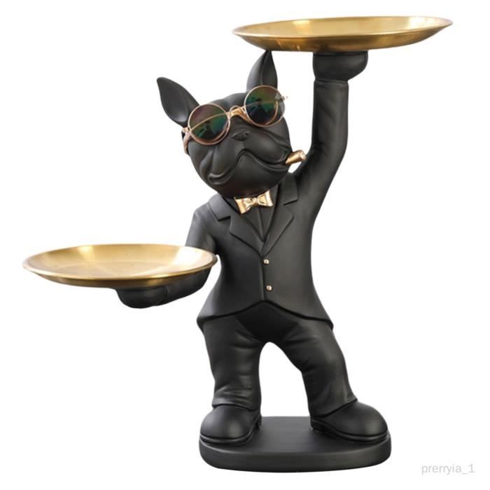 Butler Sculpture Résine avec Plateau pour Salon Le noir - Cdiscount Maison