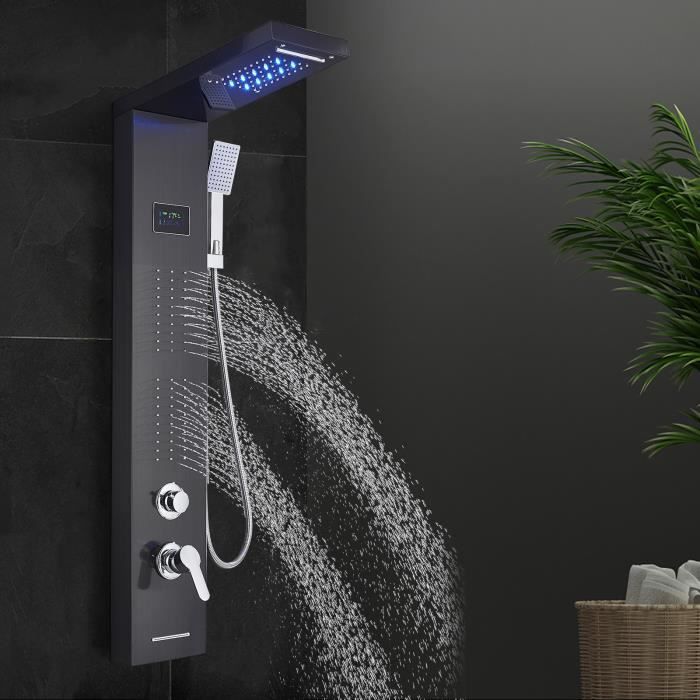 Colonne de douche LED 5 fonctions mode eau panneau douche cascade ...