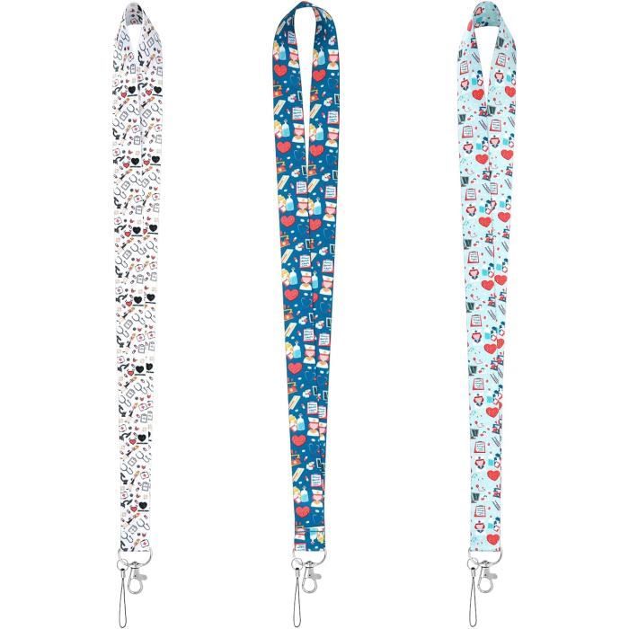 Lot de 3 cordons pour badge d'infirmière, cordon de cou durable pour ...