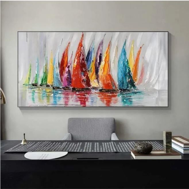 Voilier Bateau Art Affiches Coloré Voilier Tableau sur toiles Imprimer ...