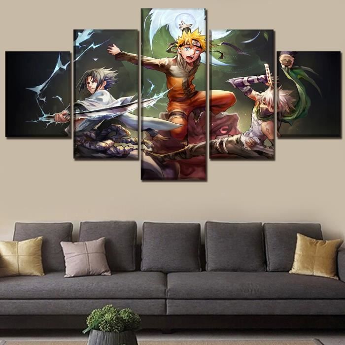 GUHB-14 Affiches de dessin animé japonais, 5 pièces, toile de ...