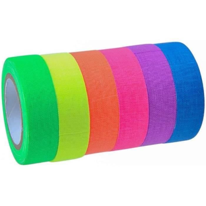 6 Pièces Ruban Adhésif UV Fluorescent 6 Couleurs Ruban Adhésif en Tissu ...