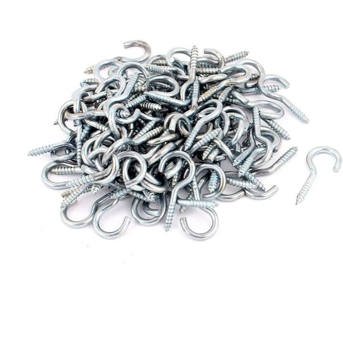 Sourcing Map 100Pcs Crochet À Visser Plafond Mur Piton Crochet Oeil ...