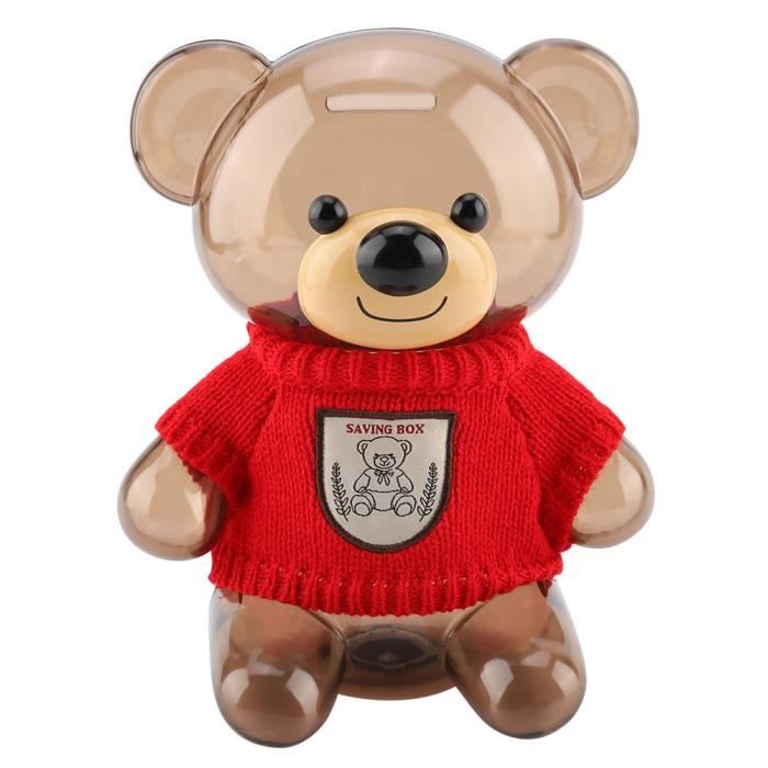 Duokon Piggy Bank, Coin Box, Cartoon Clothes Bear Money Box for Gift ...