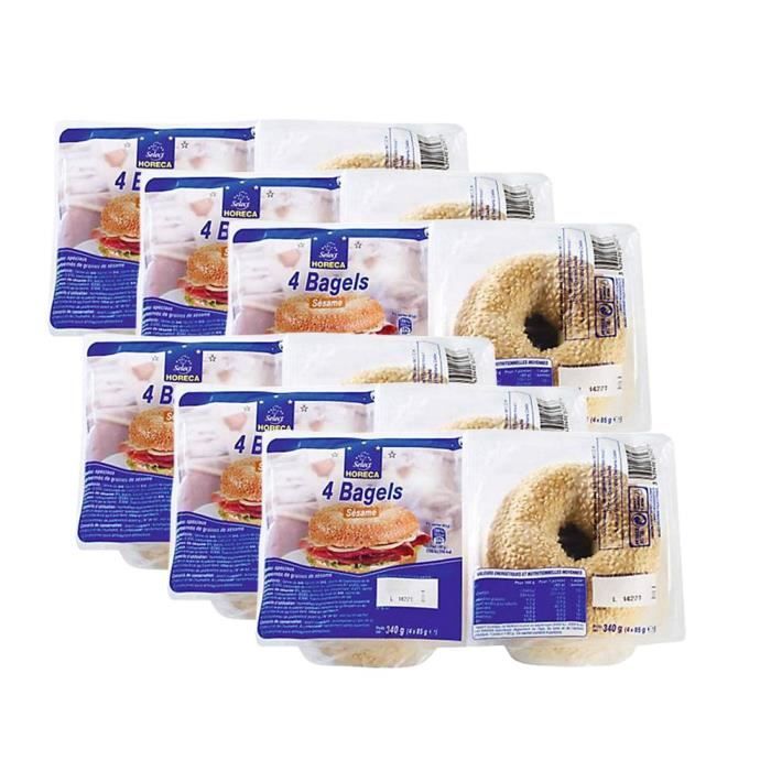 Pain Bagel sésame Horeca Select 6 X 340 g - Cdiscount Au quotidien