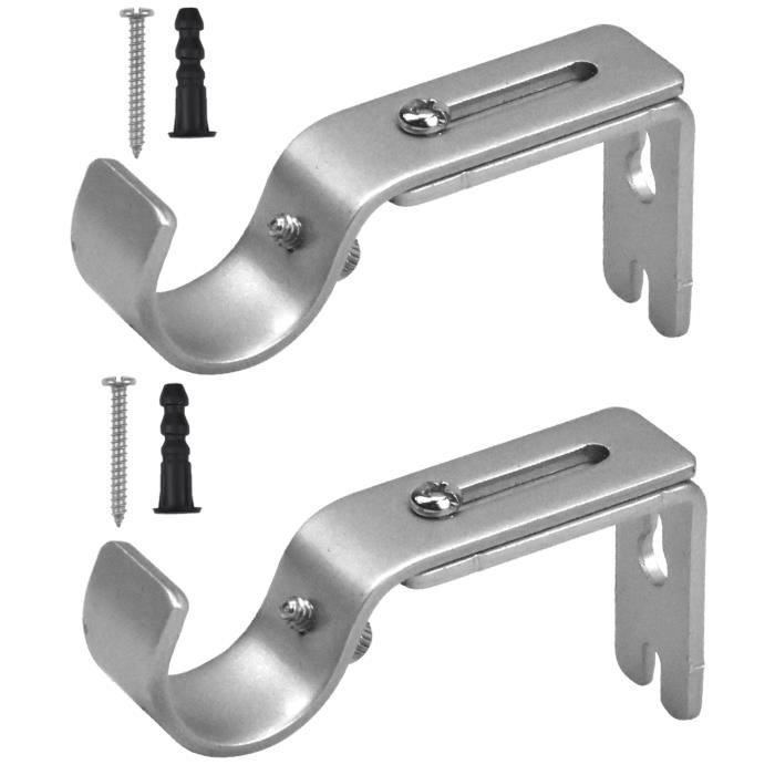 2PCS Supports de Tringle à Rideaux, Support Mural Réglable avec Vis et ...