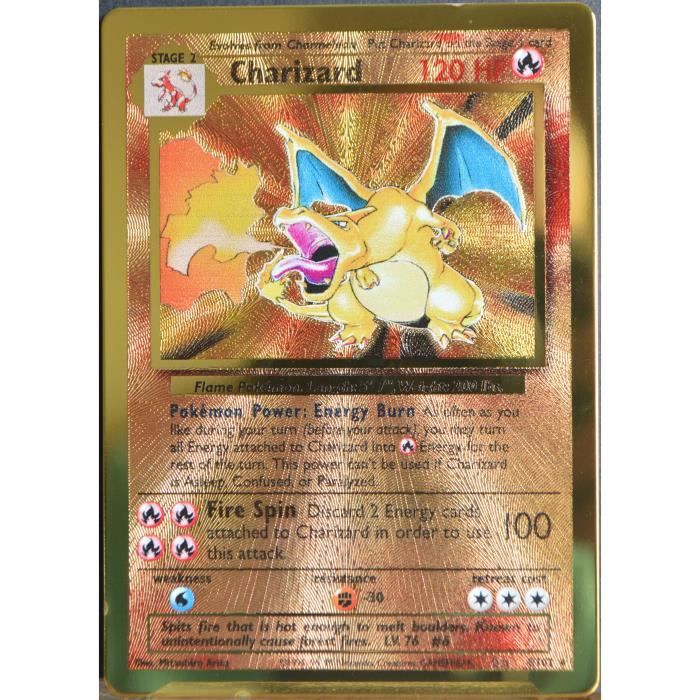 Carte Pokémon Charizard GOLD METAL 120 PV 4-102 EB07.5 - Célébrations ...