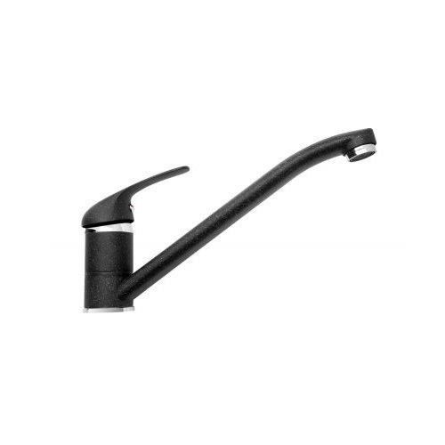Robinet de cuisine - PYRAMIS - Asalia - Bec fixe - Granit - Noir ...
