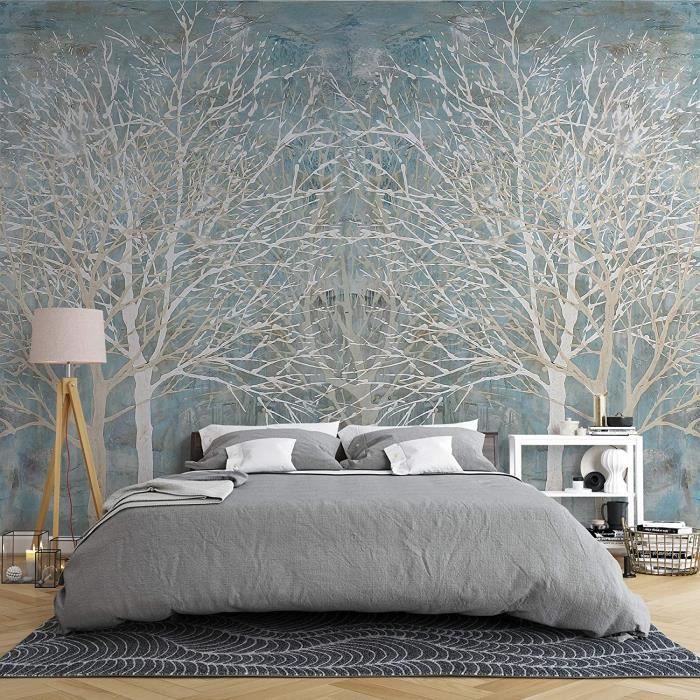 SILK ROAD EU™ Papier Peint Panoramique e forêt Soie, 356 × 250cm, Poster geant Mural, pour Salon ...