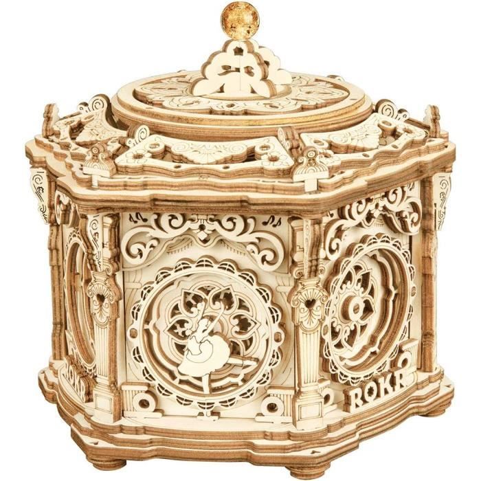 ROKR Puzzle 3D Bois Adulte Maquette eois a Construire Constructiooîte Musique DIY Jardin Secret ...