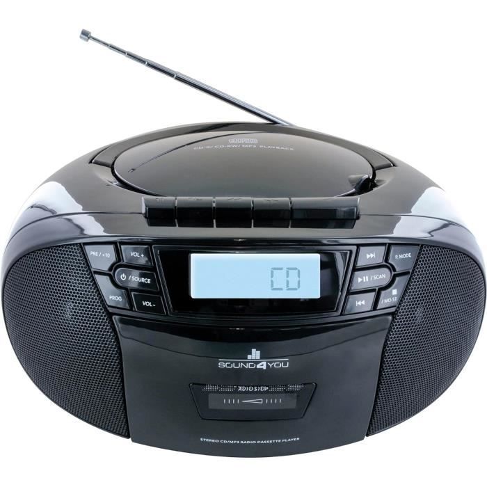 658026 Lecteur Cd Avec Cassette Et Radio Mp3 Connexion Usb Fm Radio Aux ...
