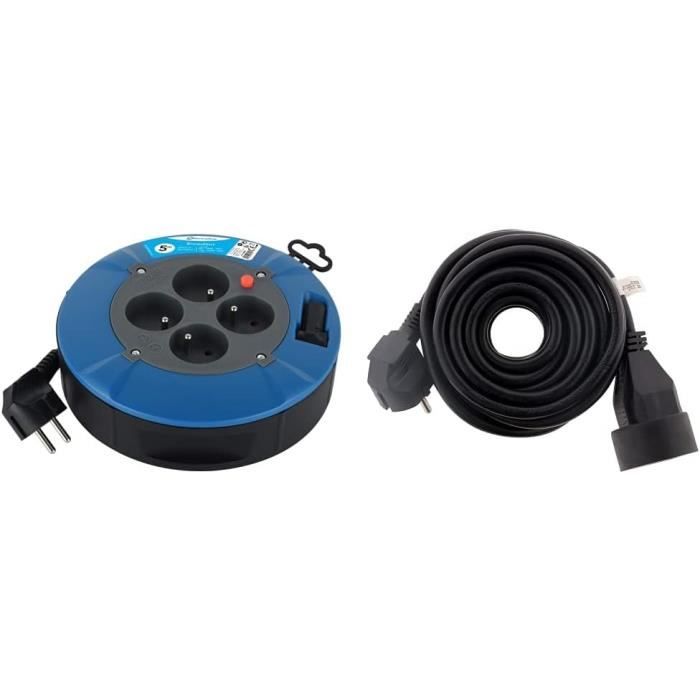 28905 Enrouleur Rallonge Ménager Domestique Avec 4 Prises 16A, Câble 5M ...