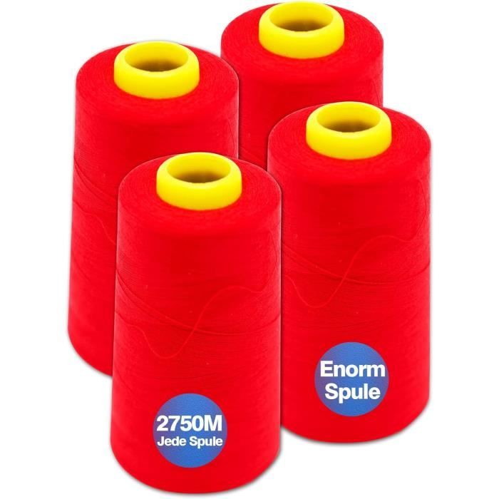 Fil De Surjet 100 % Polyester Rouge - Pour Fil À Coudre - 4 Fils À ...