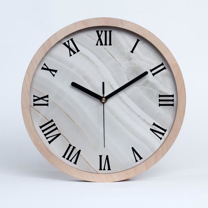 Tulup Horloge diamètre 25cm Ronde Décoration Murale Aiguilles Noires en ...