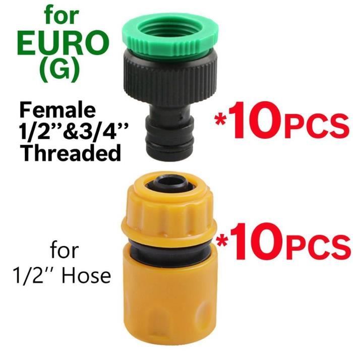 EURO Female 1I2 3I4-1-2 '' -Adaptateur connecteur de Tube à raccord rapide, 20x EURO USA NPT 1-2 ...