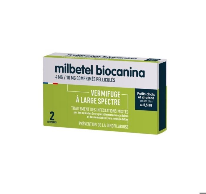 Vermifuge pour chat - Biocanina - Milbetel - 2kg - 2 comprimés ...