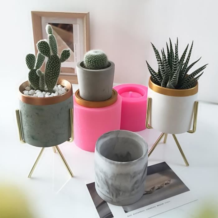 Moule,Moules de Pot ronds pour jardinière en béton, moules pour Pot de ...