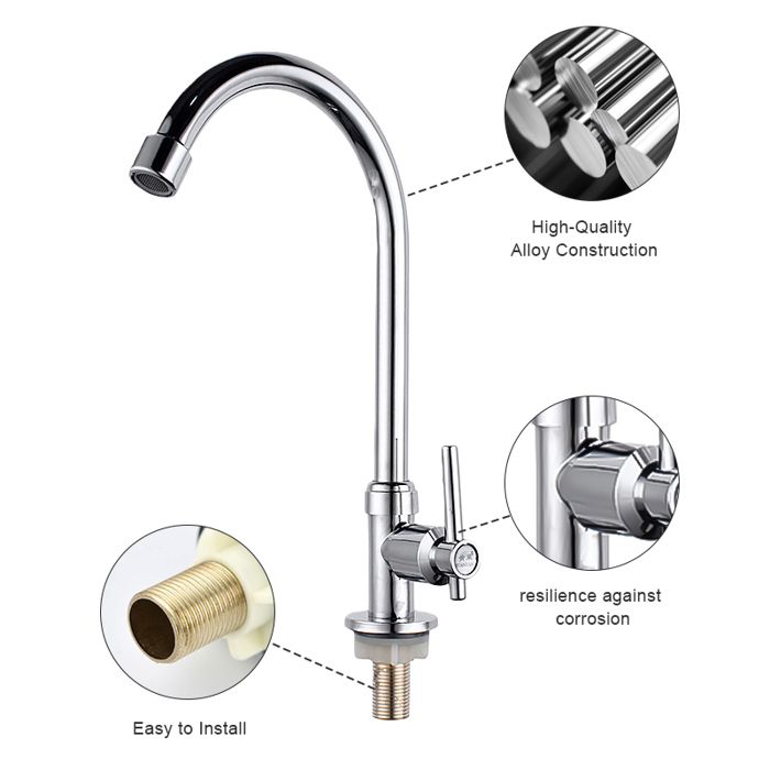 INF Robinet d'eau froide simple de forme incurvée - Cdiscount Jardin