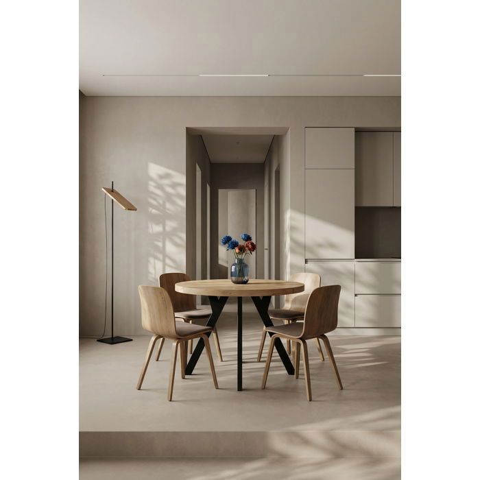 Table Ronde décor LANCELOT – Extensible 100 - 200 cm -6 à 12 pers ...