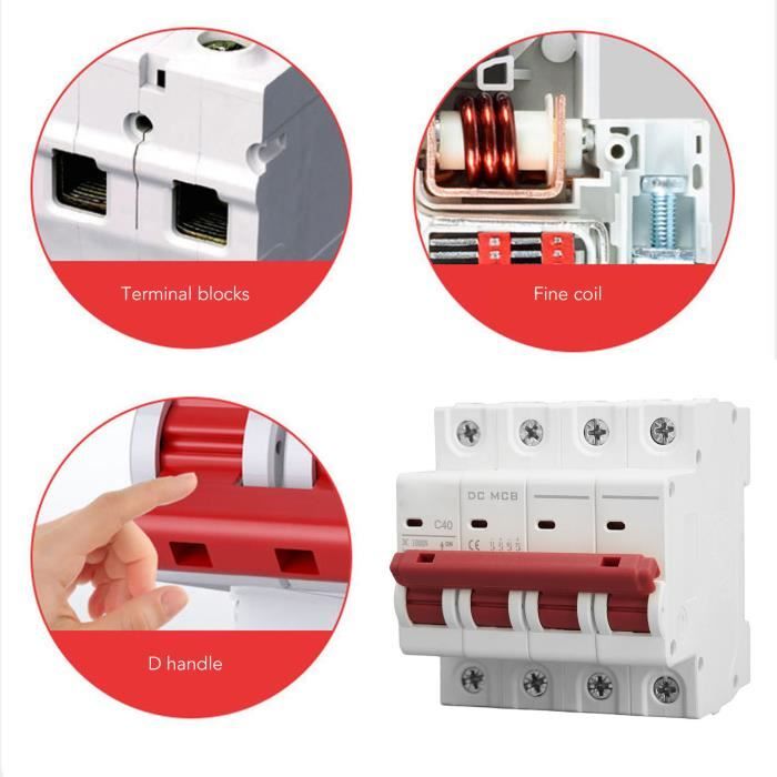 Cikonielf Disjoncteur CC 4P 4P DC Disjoncteur Arc Extinction Rapide Découplage Miniature ...