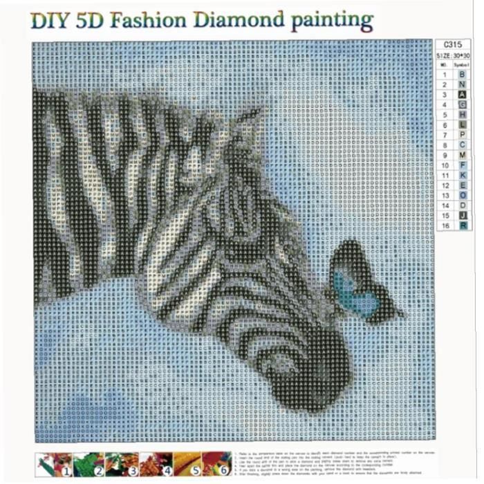 Strass dessin peinture Set 5D Artisanat rond 30x30cm Style Diy 1 Art ...