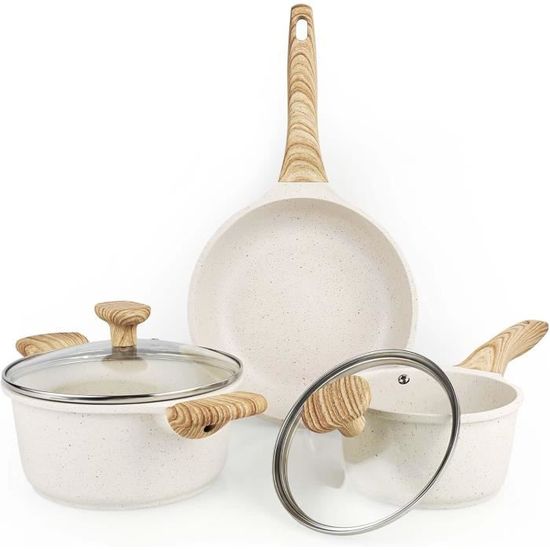 Lot De Casseroles Et Poêles Induction,16Cm-1,5L & 20Cm-2,5L Casserole ...