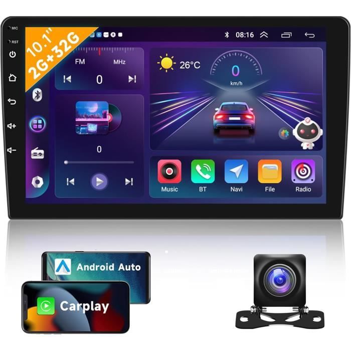 Sans Fil Carplay 2 Din Android 12 Autoradio 10.1 Pouces Écran Tactile 2 ...