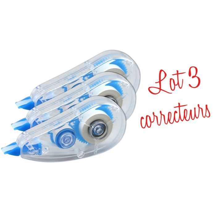 Pack de 3 Rollers de correction 5mm x 5m - 3A - Rubans correcteur blanc ...