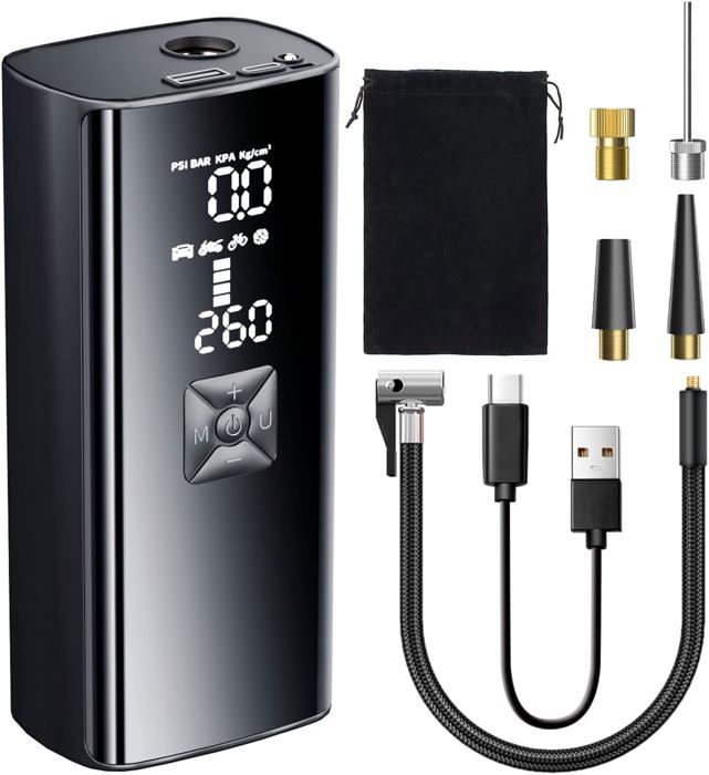 Mini Compresseur À Air Portatif 9900Mah Gonfleur Pneus Voiture Sans ...