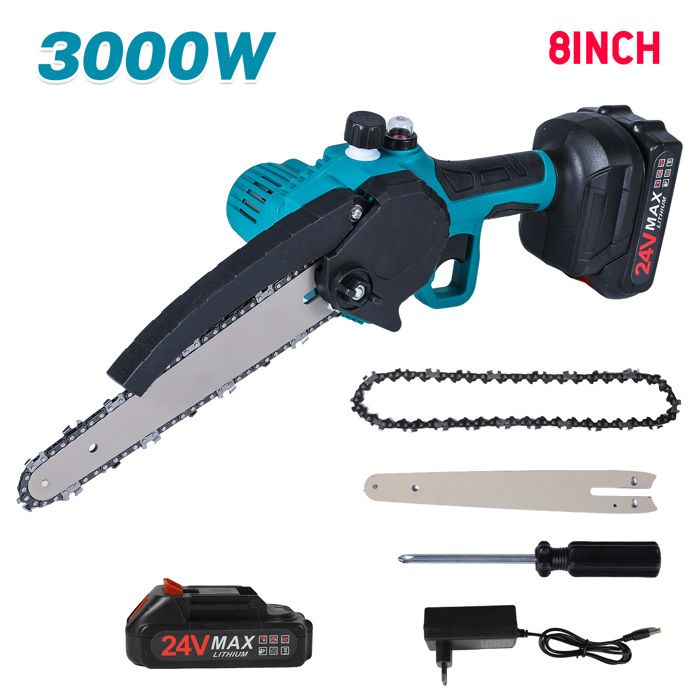 Mini Tronconneuse à Batterie 3000W Coupe Branche Électrique Scie Sans ...
