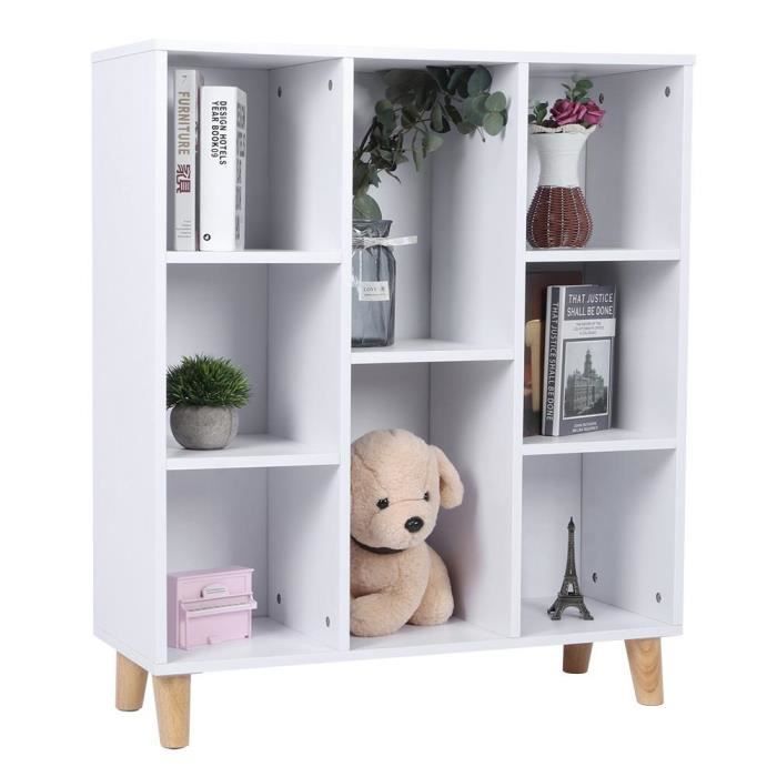 Akozon Tablette de rangement Bibliothèque de rangement modulaire 8 ...