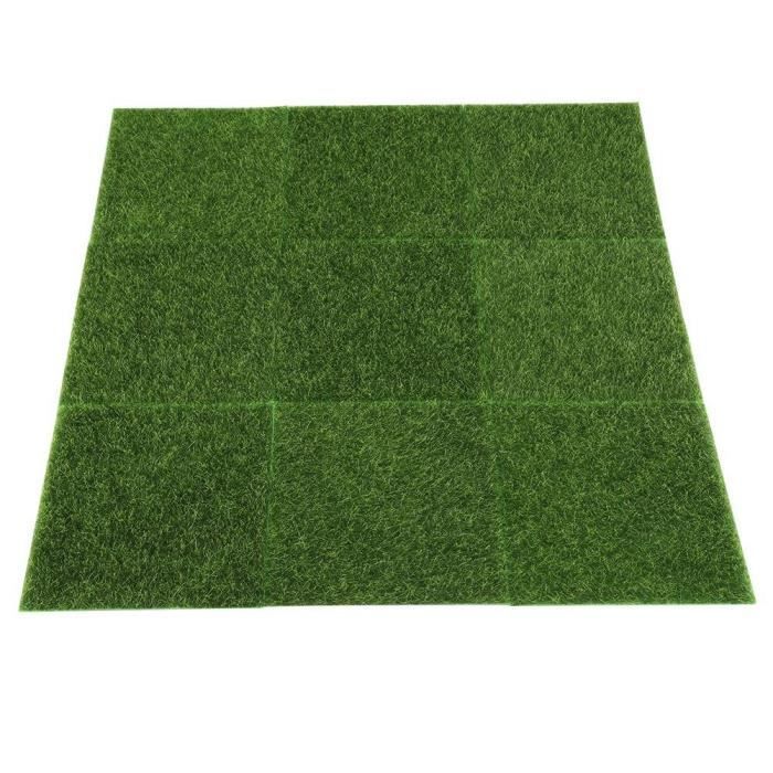 10 pièces Synthétique Gazon Pelouse Moquette Ornement de jardin micro ...