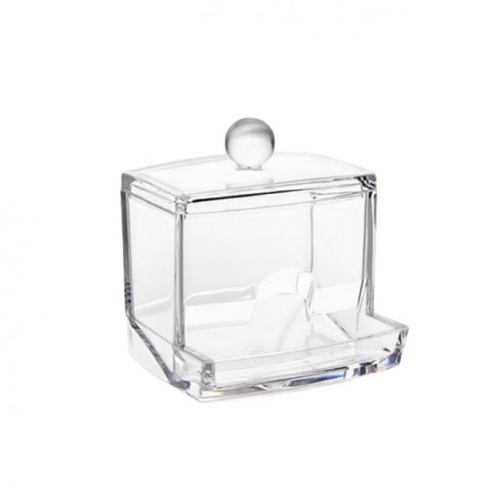 Boîte de coton-tige en cristal acrylique transparent boîte de rangement ...