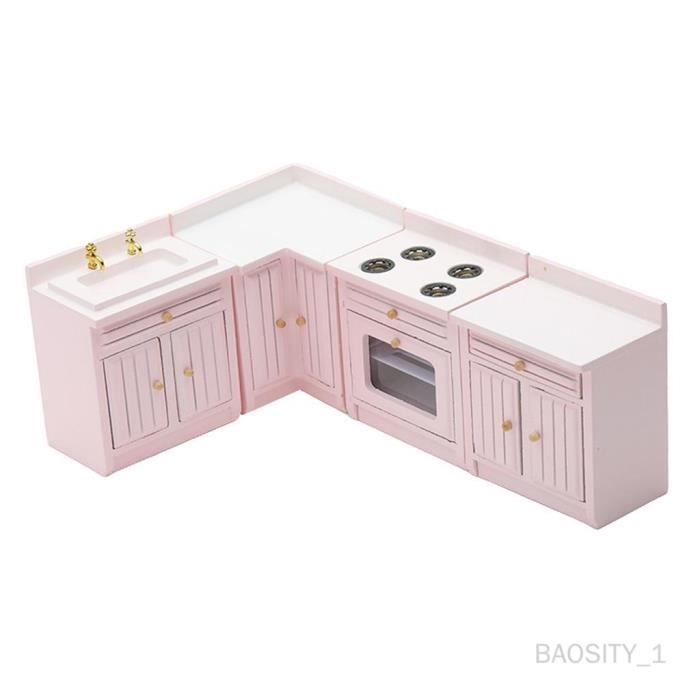 Ensemble de meubles en bois rose (librement combiné) pour maison de poupée pour H - Cdiscount ...