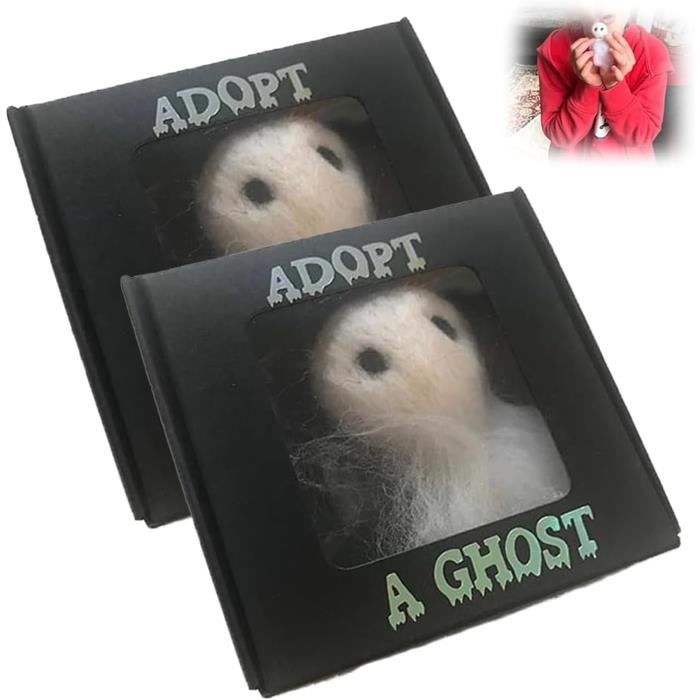 Adopt A Ghost, White Wool Felt Ghost And Tiny Scroll Set, Ghost Felt ...