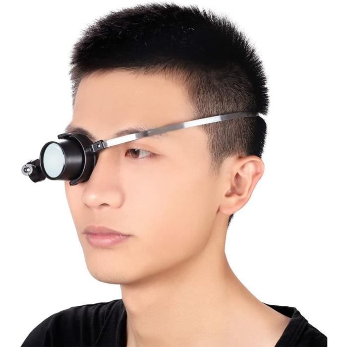 Loupe Montée sur la Tête 15 X Loupe avec Lumière LED Loupe avec Lumière Loupe d'Horloge Loupe de ...