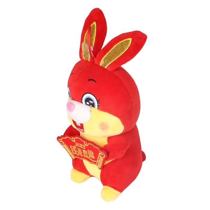 Jouet en peluche de lapin Lapin en peluche, nouvel an chinois, mignon, doux et confortable ...