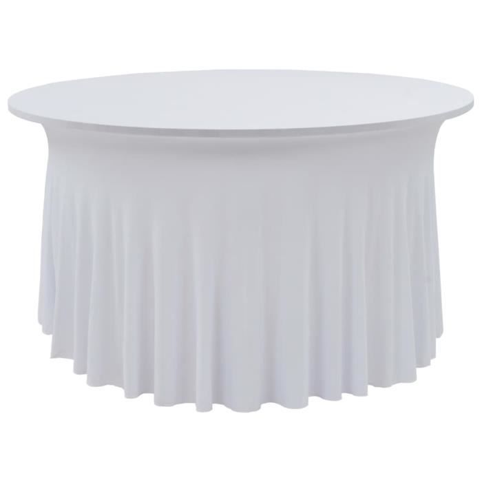 LIA Housses Nappes élastiques de table avec jupon 2 pcs 150x74 cm Blanc ...