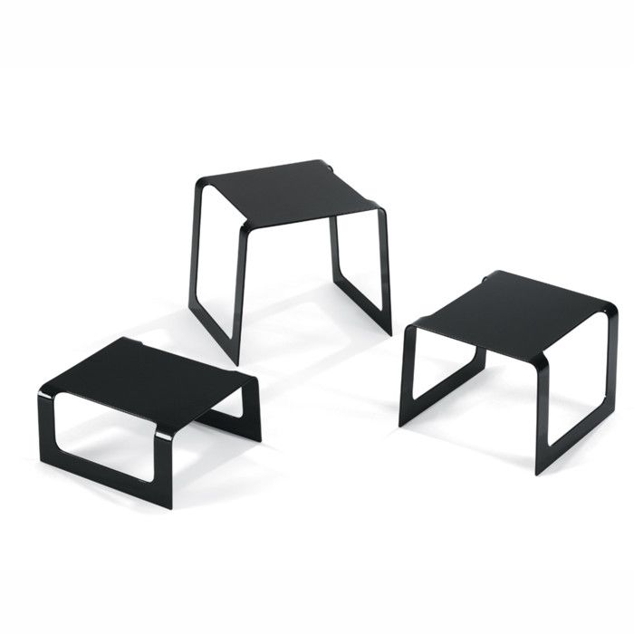 Socle Carré Inox Angles Arrondis - Lot de 3 - Pujadas - Noir - l1- L1 ...