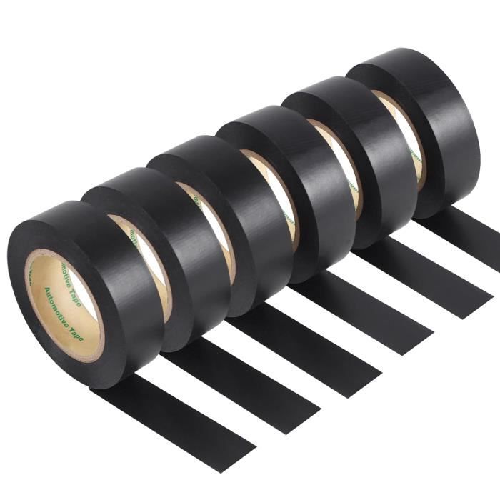 6 Rouleau Ruban Isolant Noir, 25Mm X 20M Ruban Électrique Pvc, Isolant ...