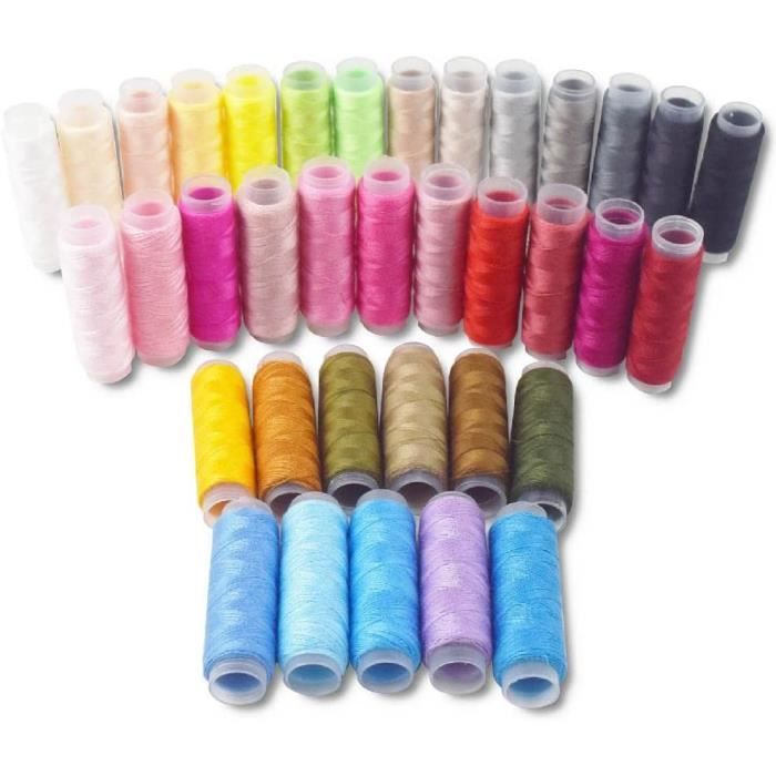 Lot De 36 Fils À Coudre De 100 M Par Fil En Polyester - Couleurs ...