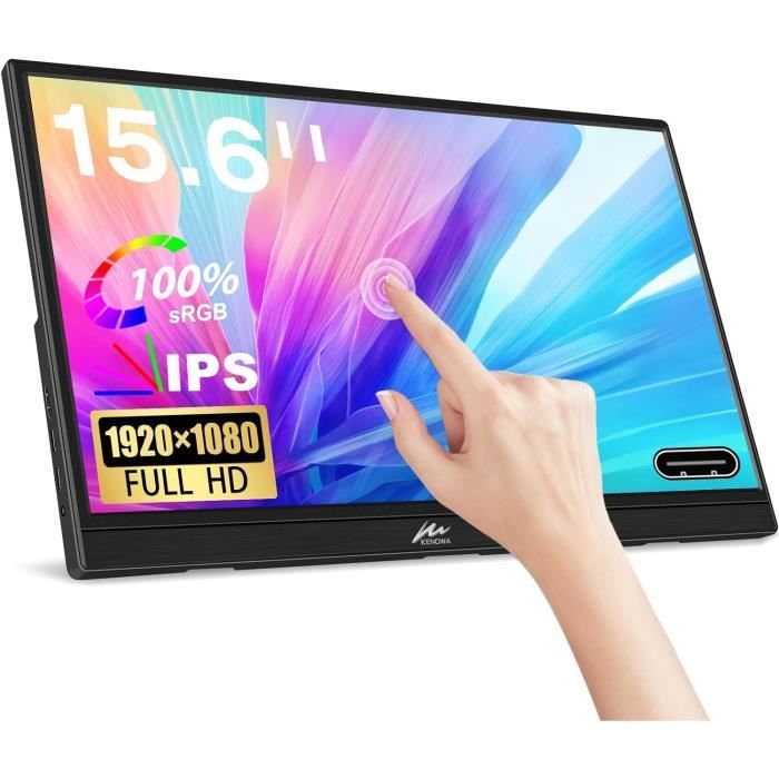 Écran Tactile Portable 15,6 Pouces Hdr Full Hd 1080P Ips Écran Externe ...