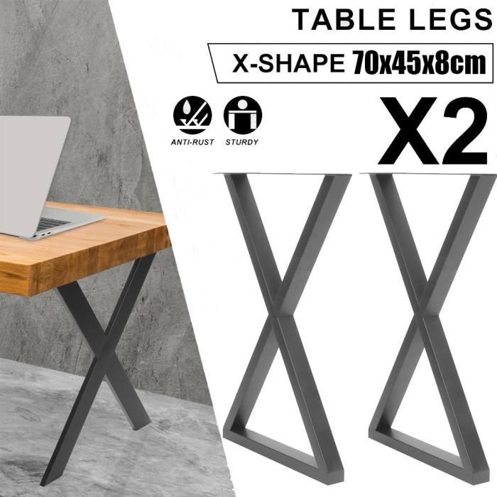 Jambe de Table en fer forgé en forme de X noir En Stock -YES ...