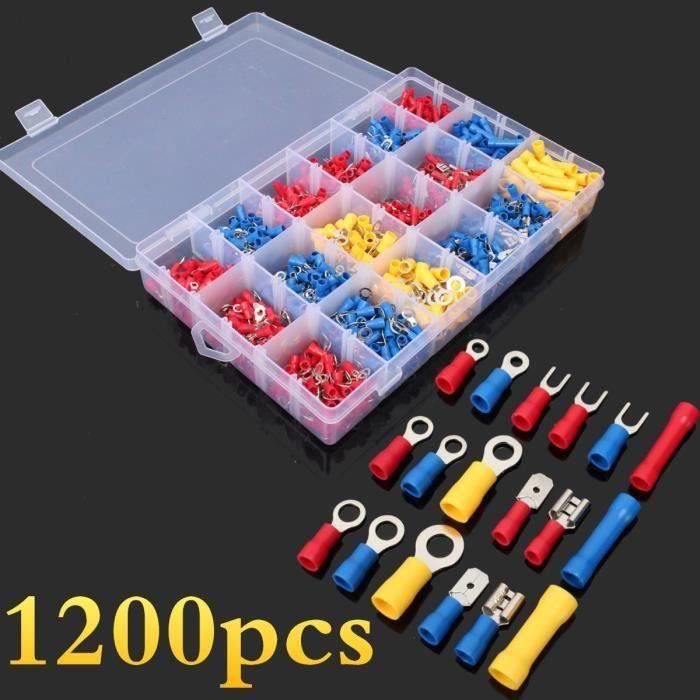 1200x Cosse Isolées Sertir Electrique Connecteur Assortiment Terminal Sertissage Lo40564 ...